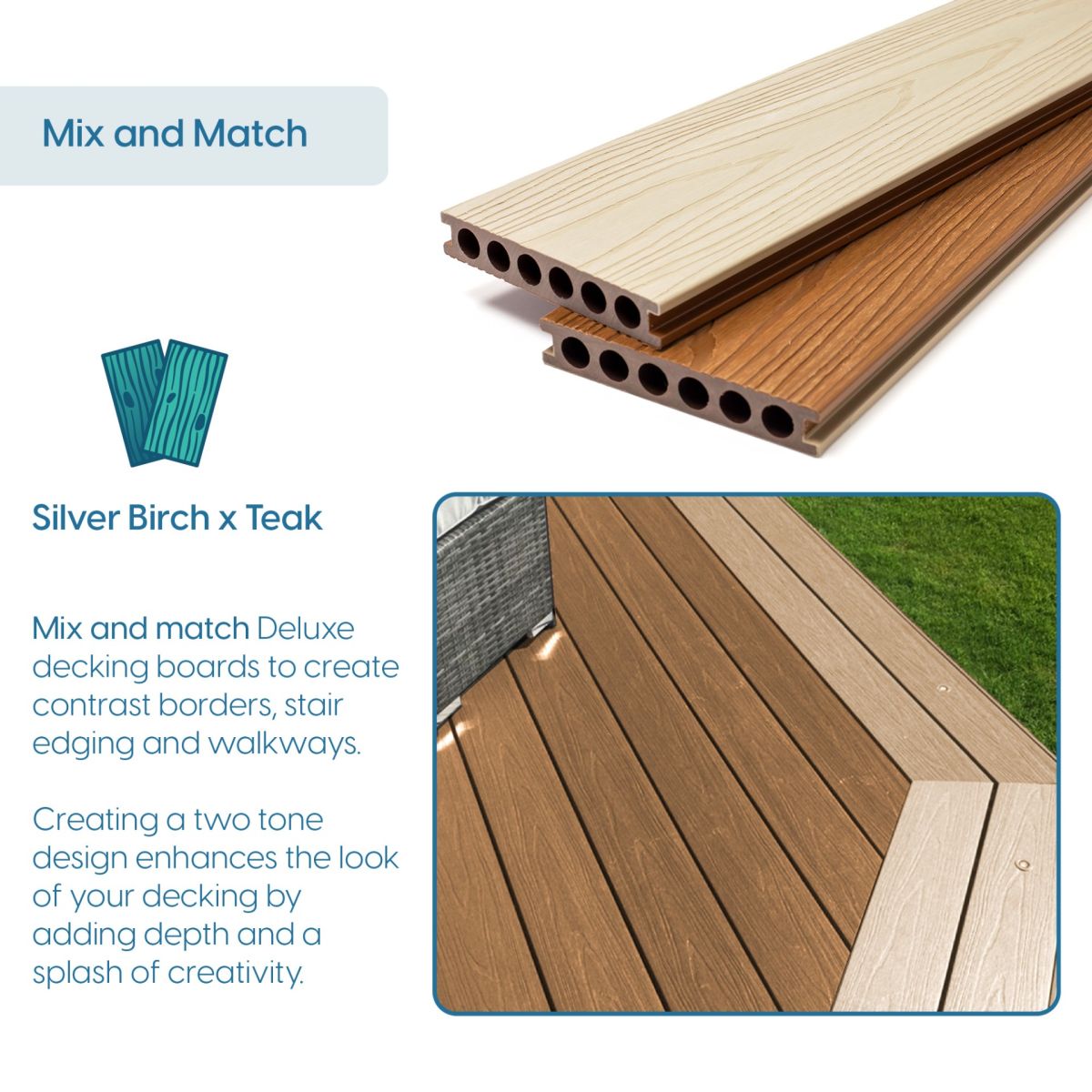 Silver Birch Deluxe Composite Decking | Dream Decking